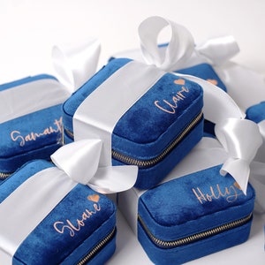 Satin Ribbon With Mirror Jewelry Box, Italian Velvet Personalized ...