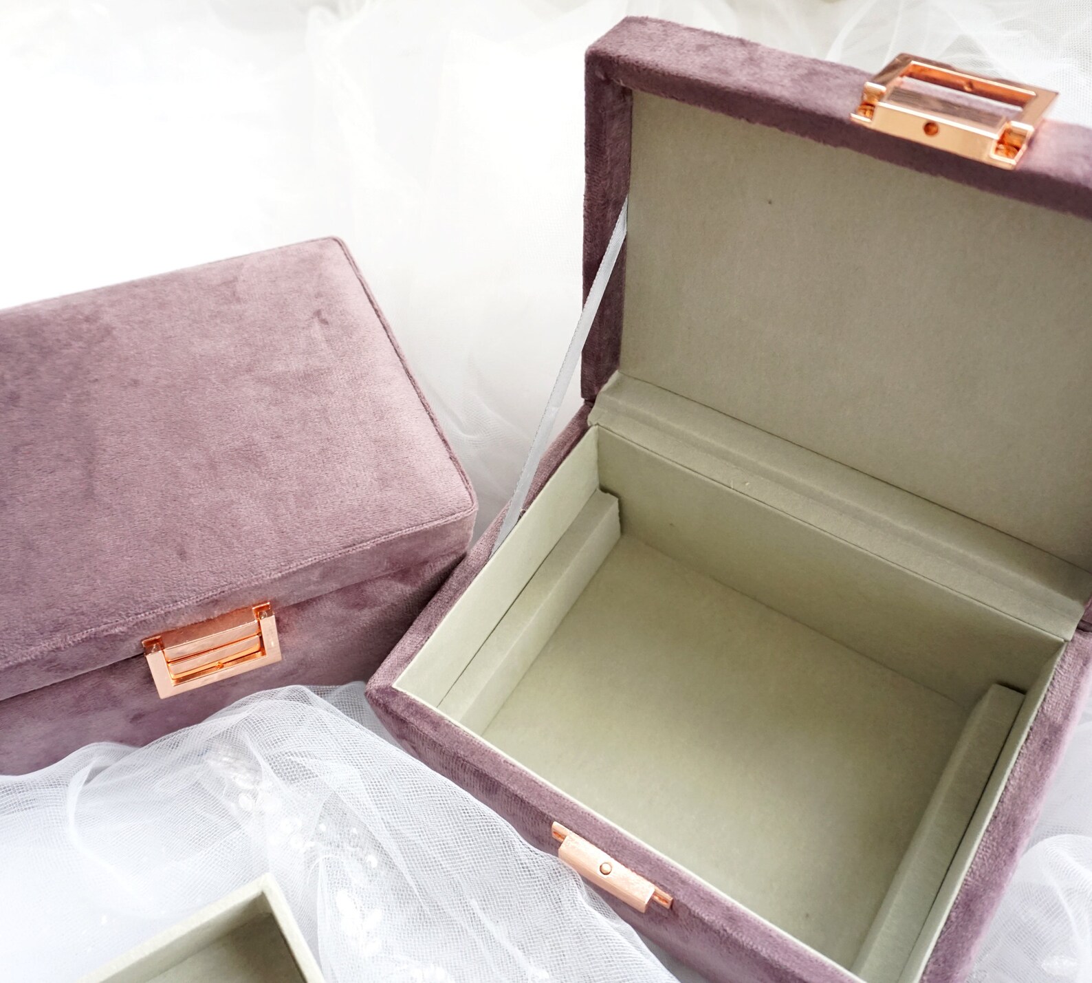 Large Personalized Velvet Antique Two-tier Tray Jewelry Box - Etsy