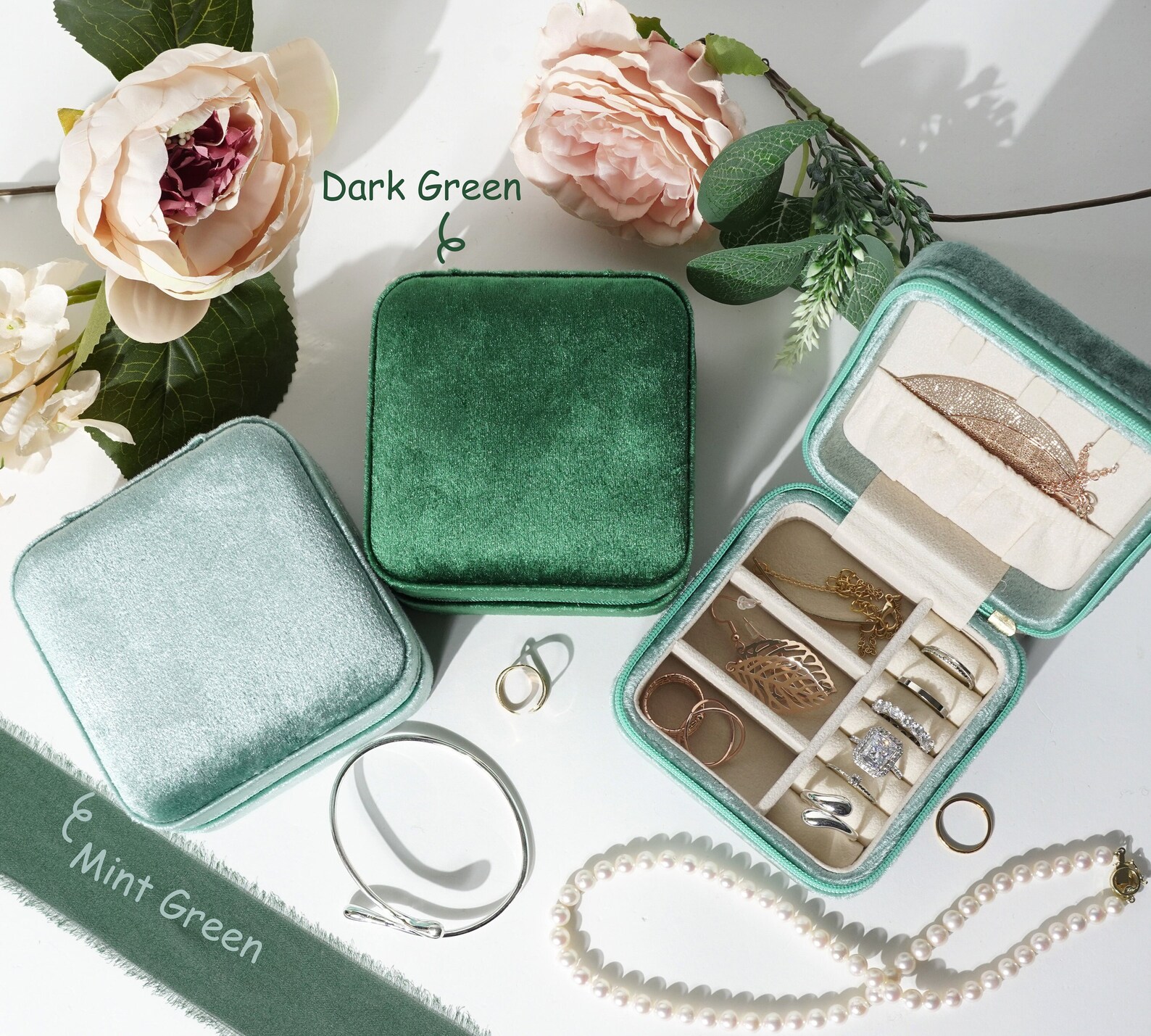 Italian Velvet Personalized Jewelry Box Inside Suede - Etsy
