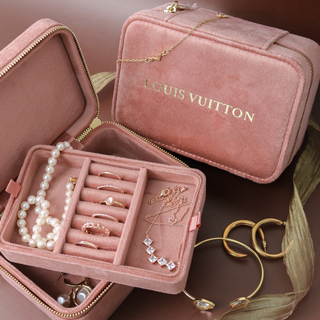 Two-tier Box, High Italian Velvet, Personalized Medium Jewelry Box ...