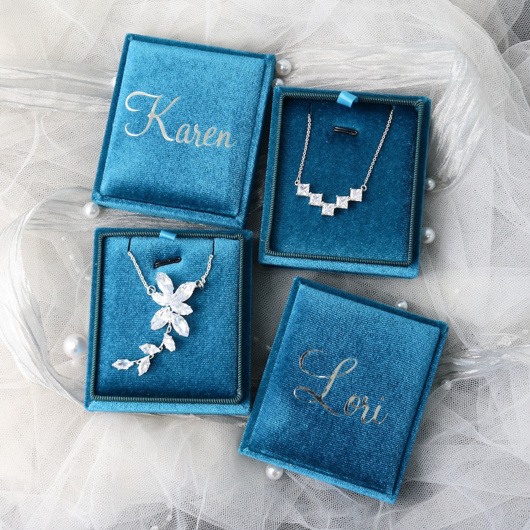 Personalized Pendant Box, Velvet Necklace Case, Customized Christmas ...