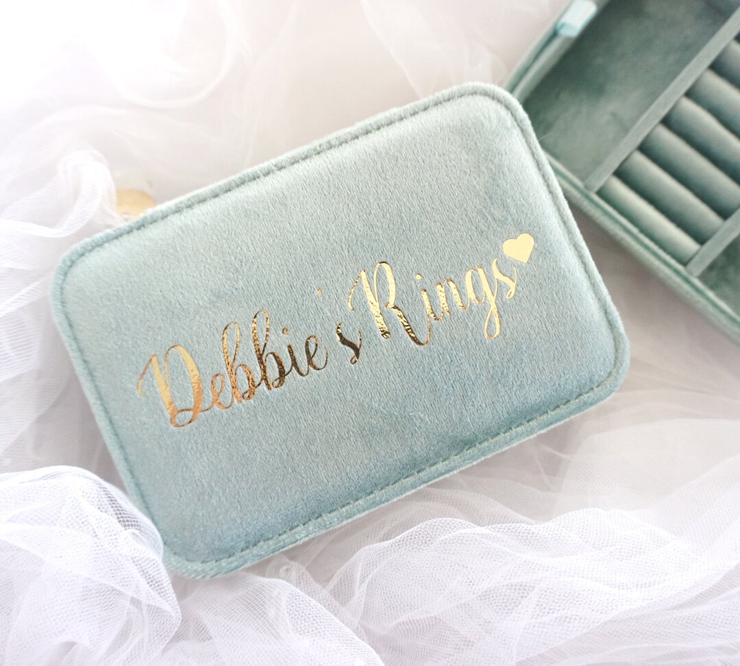 Two-tier Box High Italian Velvet Personalized Medium Jewelry - Etsy