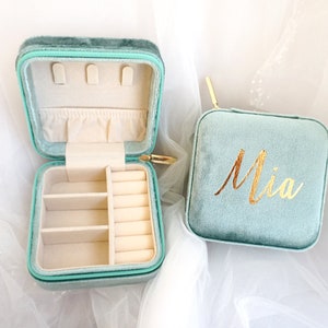 Italian Velvet Personalized Jewelry Box Inside Suede - Etsy
