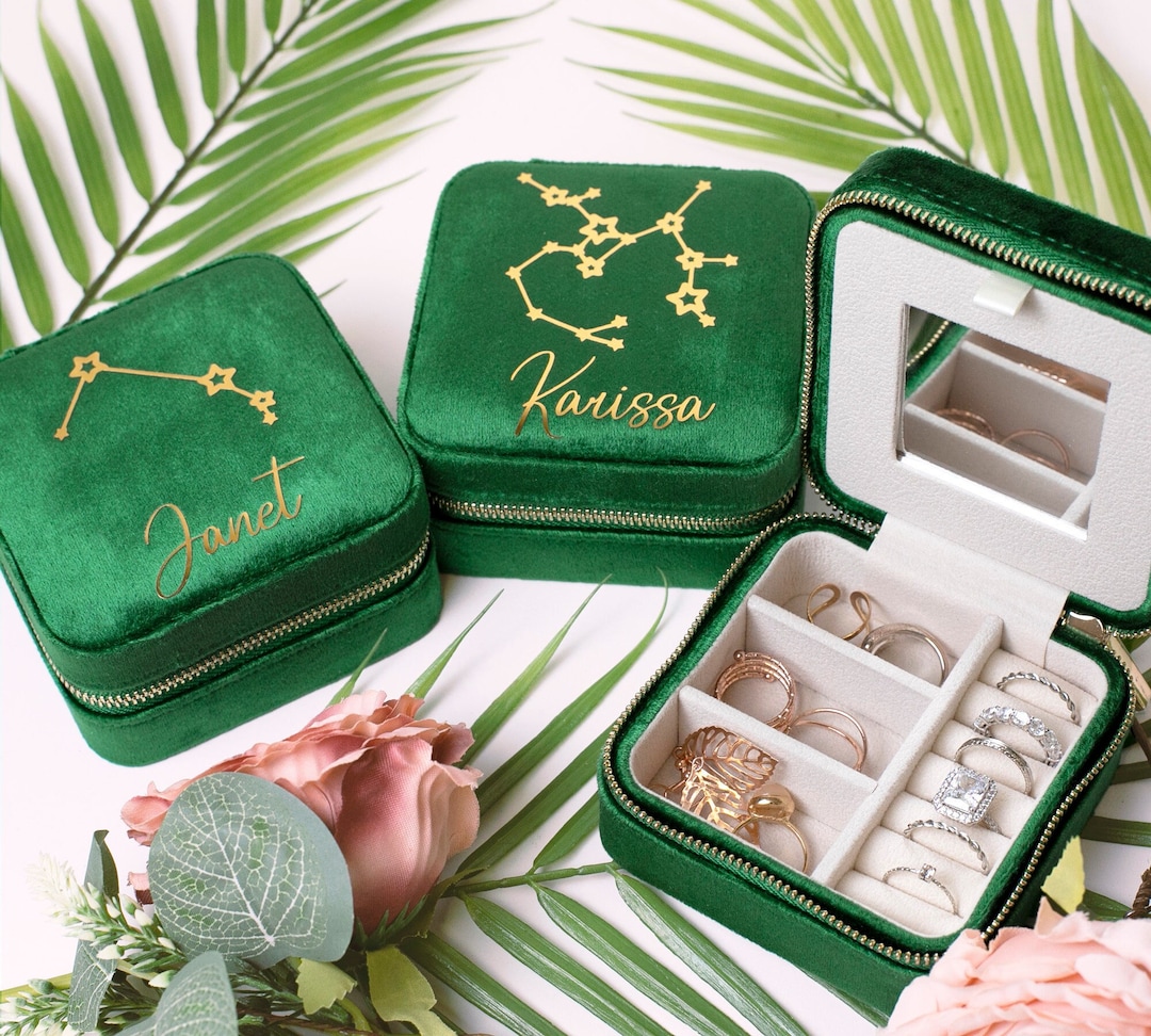 Birth Constellation Jewelry Box Velvet Jewelry Case Italian - Etsy