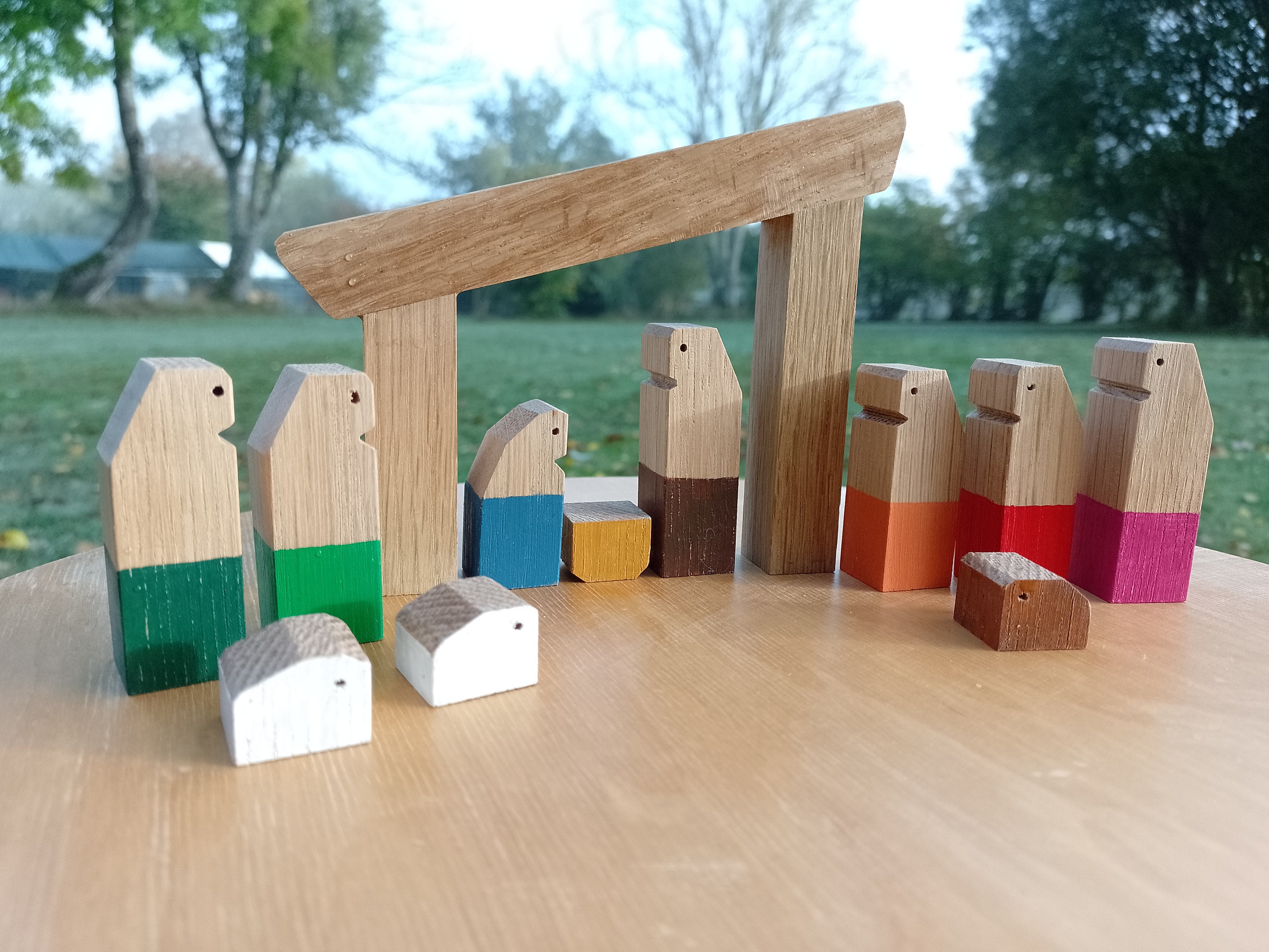 Modern Contemporary Oak Nativity Set - Etsy UK