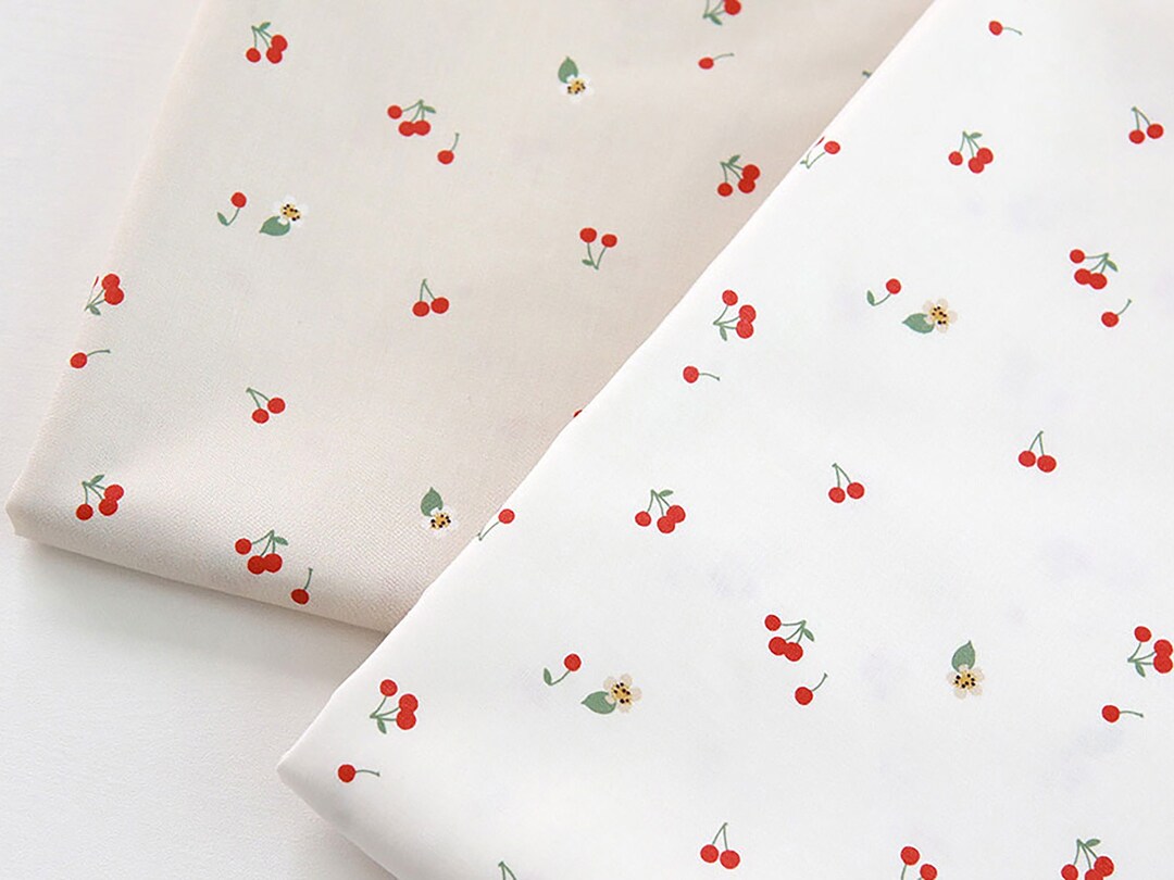 Cherry Bon Bon Organic Cotton by the Yard 2 Colors Made in Korea ...
