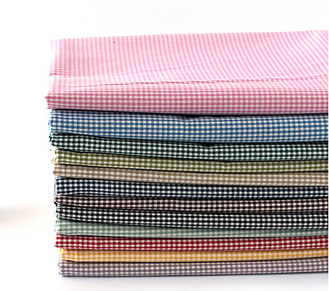 2mm Retro Gingham Check Cotton by the Yard 12 Colors Made in - Etsy