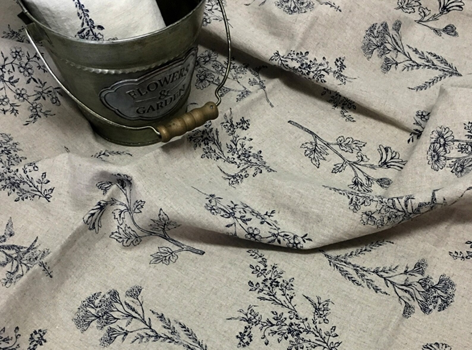 Wild Flower Floral Washed Linen by the Yard 2 Colors Made in - Etsy