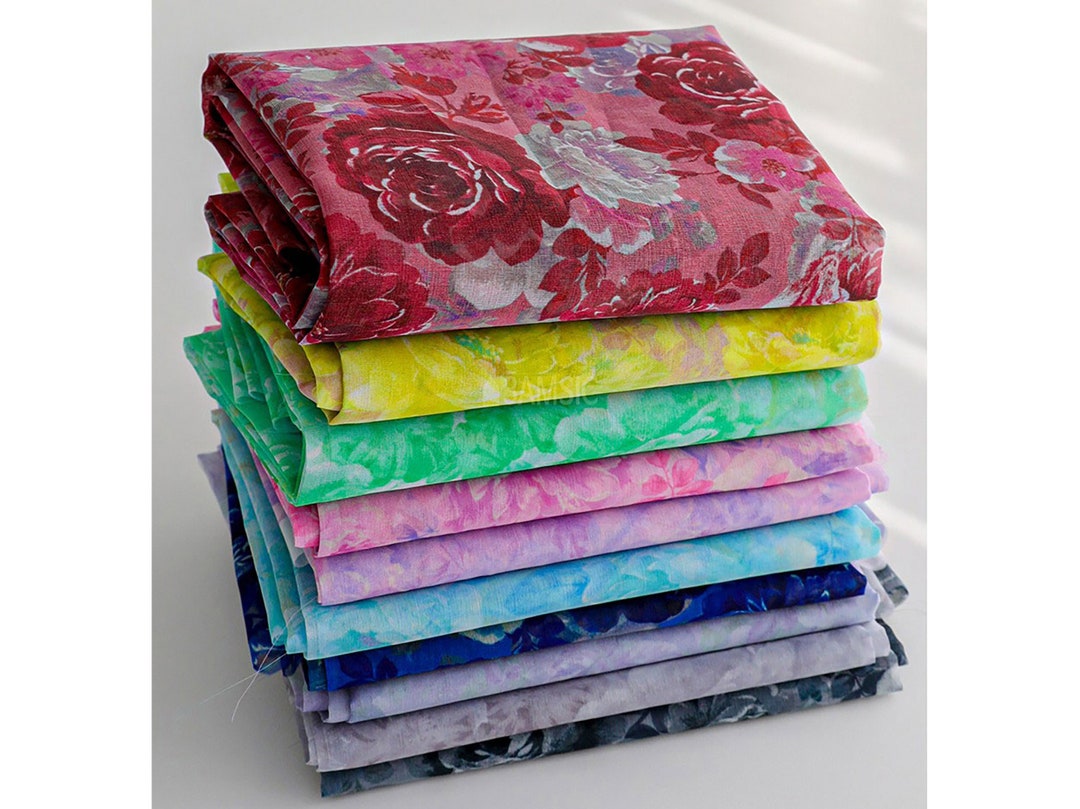 Roses | Floral Hanbok Fabric by the Yard 10 Colors Made in Korea ...