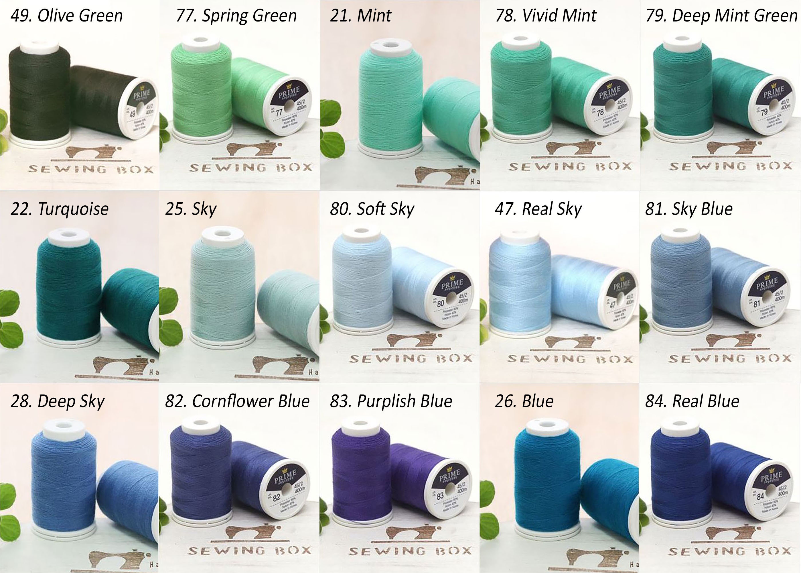 No. 1-45 of 90 colors 45s/2 Prime Sewing Thread Polyester and | Etsy