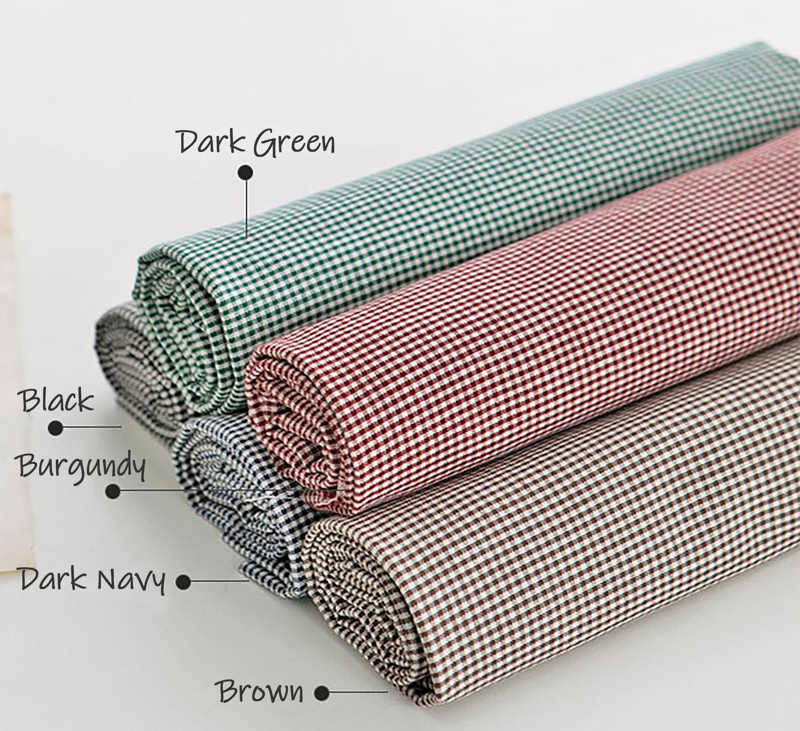 2mm Gingham Check | Cotton by the Yard 12 Colors Made in Korea Yarn ...