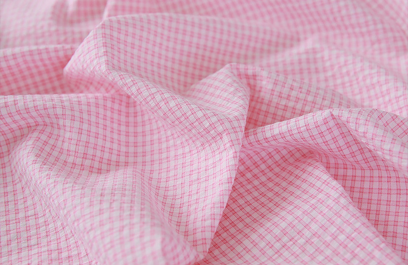Mini Chou - Check Pattern Seersucker, Yarn Dyed Cotton Fabric by the ...