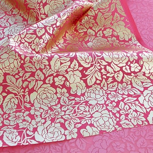 Golden Roses | Hanbok Fabric by the Yard Korean Silk Made in Korea 14 ...