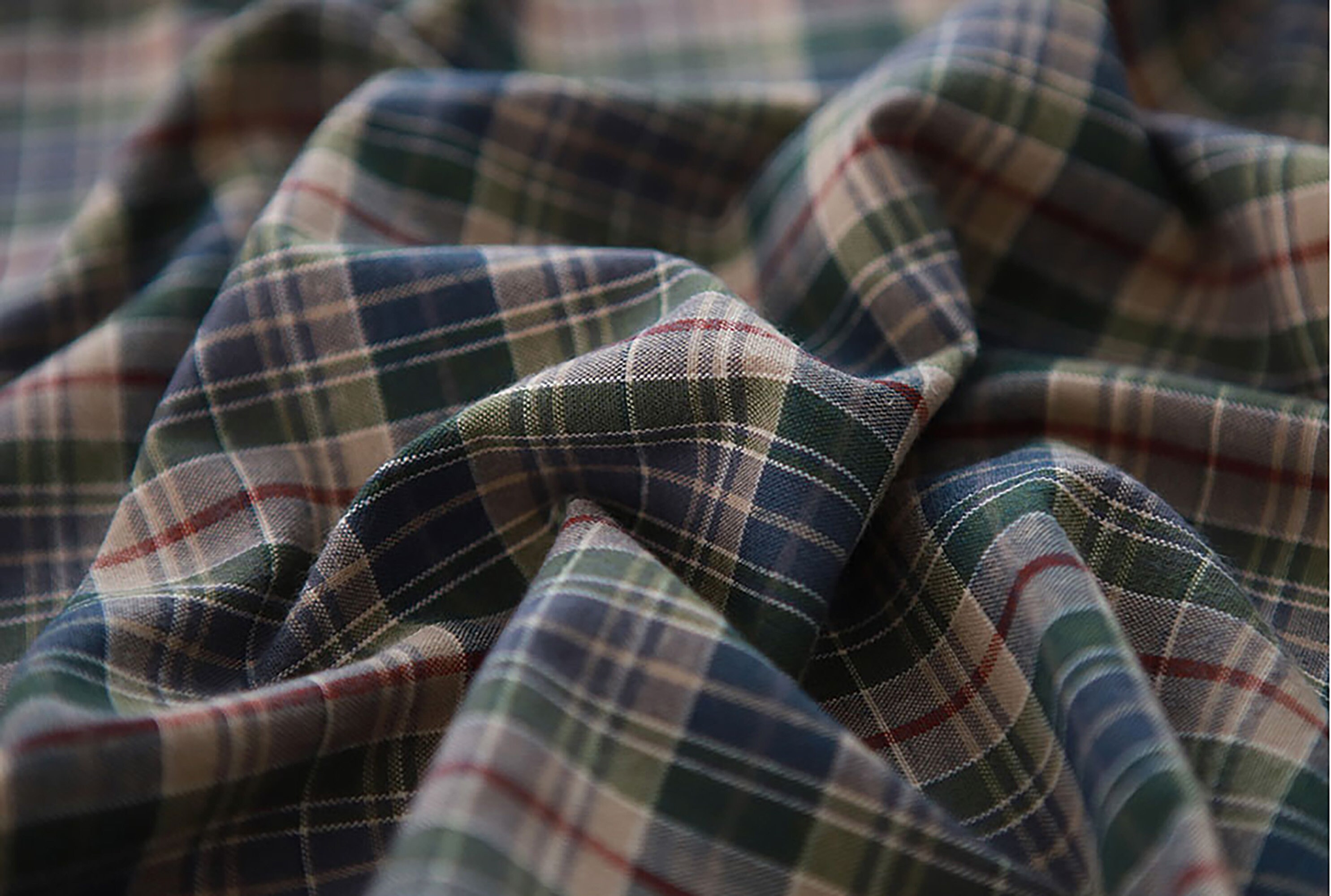 Glass Check Washed Cotton by the yard 2 colors made in Korea | Etsy