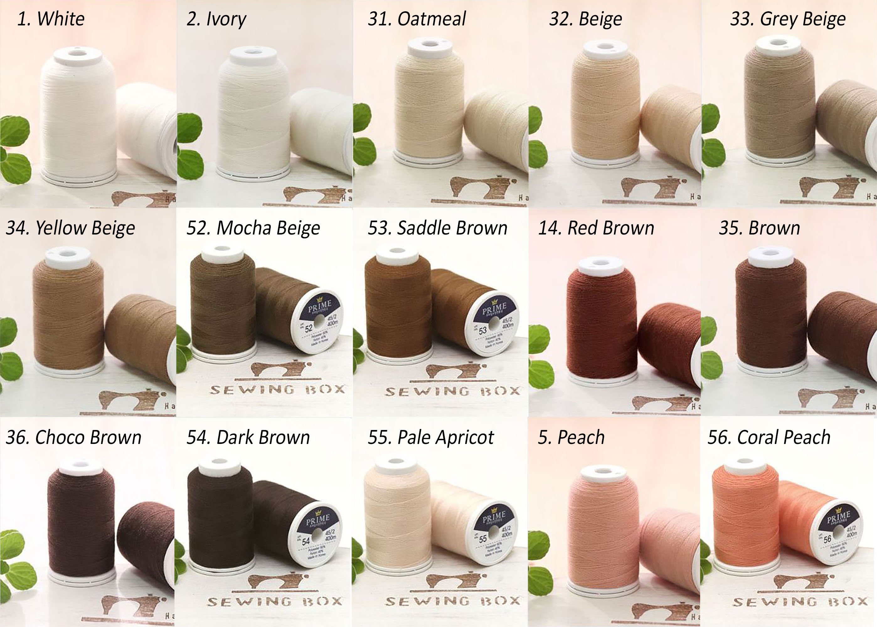 No. 46-90 of 90 Colors 45s/2 Prime Sewing Thread Polyester and | Etsy