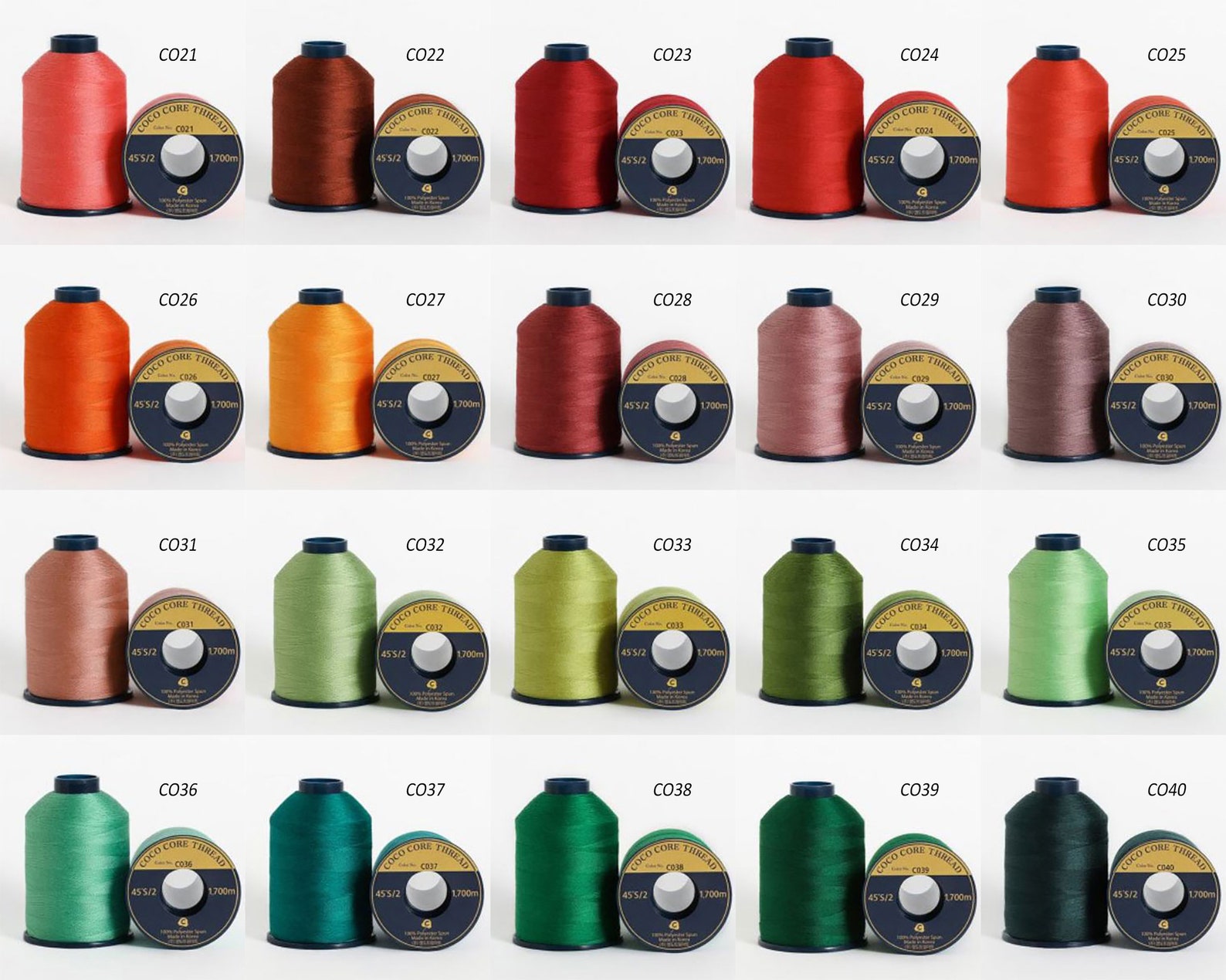 Core Sewing Thread A No. CO01-CO50 of 100 Colors 45'S/2 - Etsy New Zealand