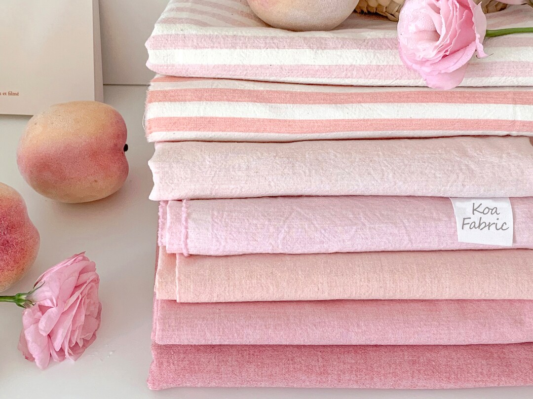 Flat Peaches | Yarn Dyed Cotton by the Yard, 7 Colors, Made in Korea ...