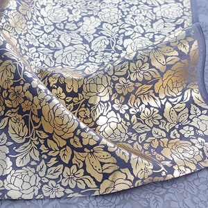 Golden Roses | Hanbok Fabric by the Yard Korean Silk Made in Korea 14 ...
