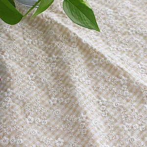 Ellena Flowers | Floral Emboridered Fabric by the Yard, Floral Border ...