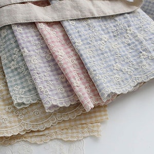 Ellena Flowers | Floral Emboridered Fabric by the Yard, Floral Border ...