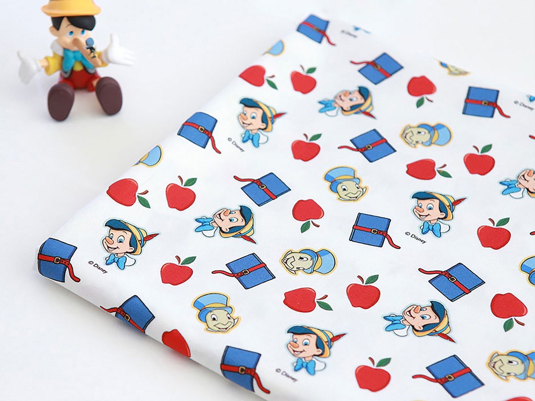 Pinocchio and Jiminy Disney Cotton by the Yard Made in Korea Premium ...