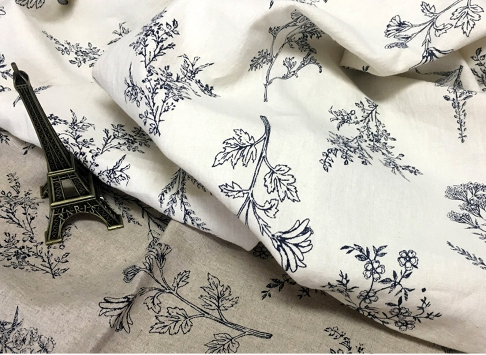 Wild Flower Floral Washed Linen by the Yard 2 Colors Made in - Etsy