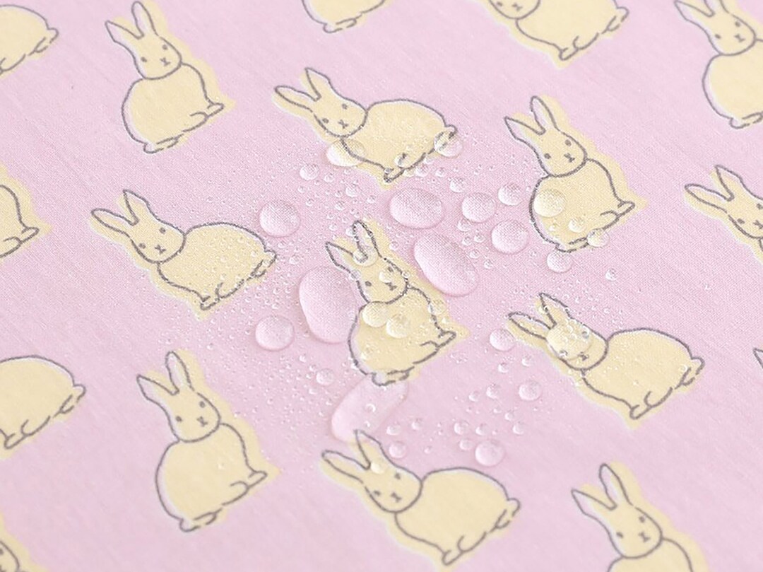 Cheese Rabbits Waterproof TPU Laminated Cotton by the Yard Made in ...