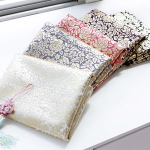 Golden Roses | Hanbok Fabric by the Yard Korean Silk Made in Korea 14 ...