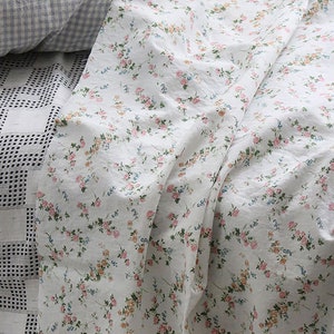 Mini Rose | Floral Cotton Linen by the Yard, 3 Colors, Made in Korea ...