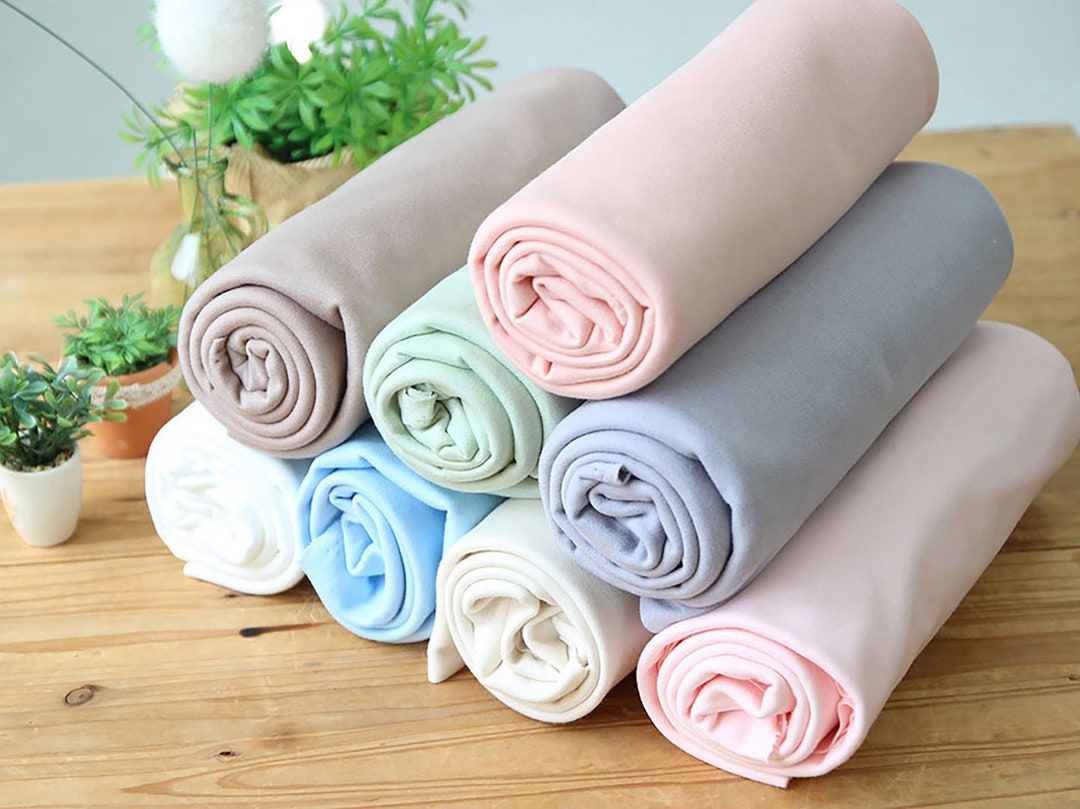 Huggy | Organic Cotton Knit by the Yard 8 Colors Double Faced Stretchy ...