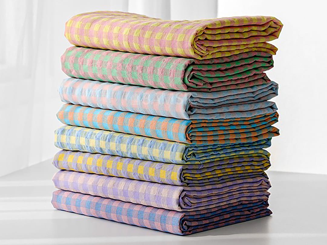 Holy Moly Mix Check, Poly Cotton by the Yard, 8 Colors, Made in Korea ...
