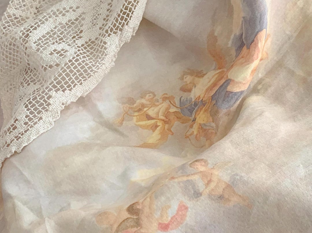 Psyche Angel | Toile De Jouy Cotton Gauze by the Yard, French Painting ...