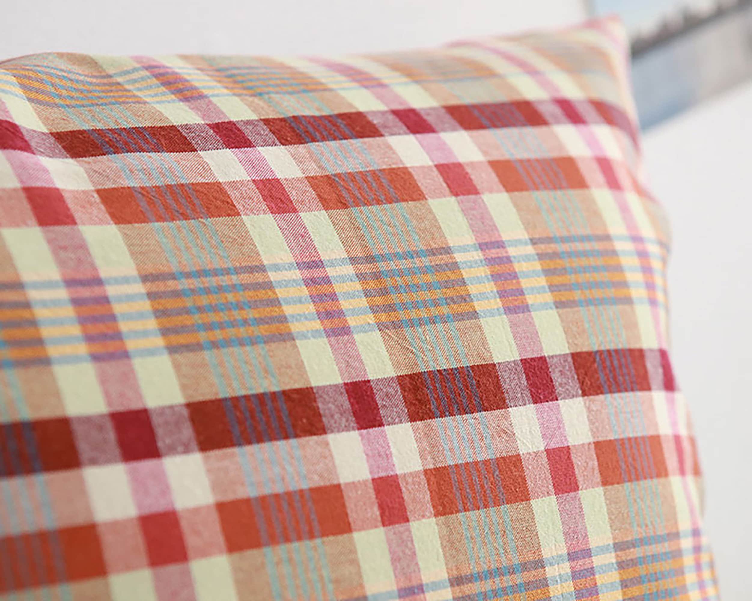 Soft Brown Check | Washed Cotton by the Yard Made in Korea Yarn Dyed ...