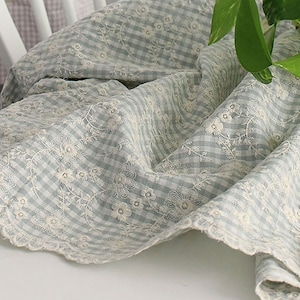 Ellena Flowers | Floral Emboridered Fabric by the Yard, Floral Border ...