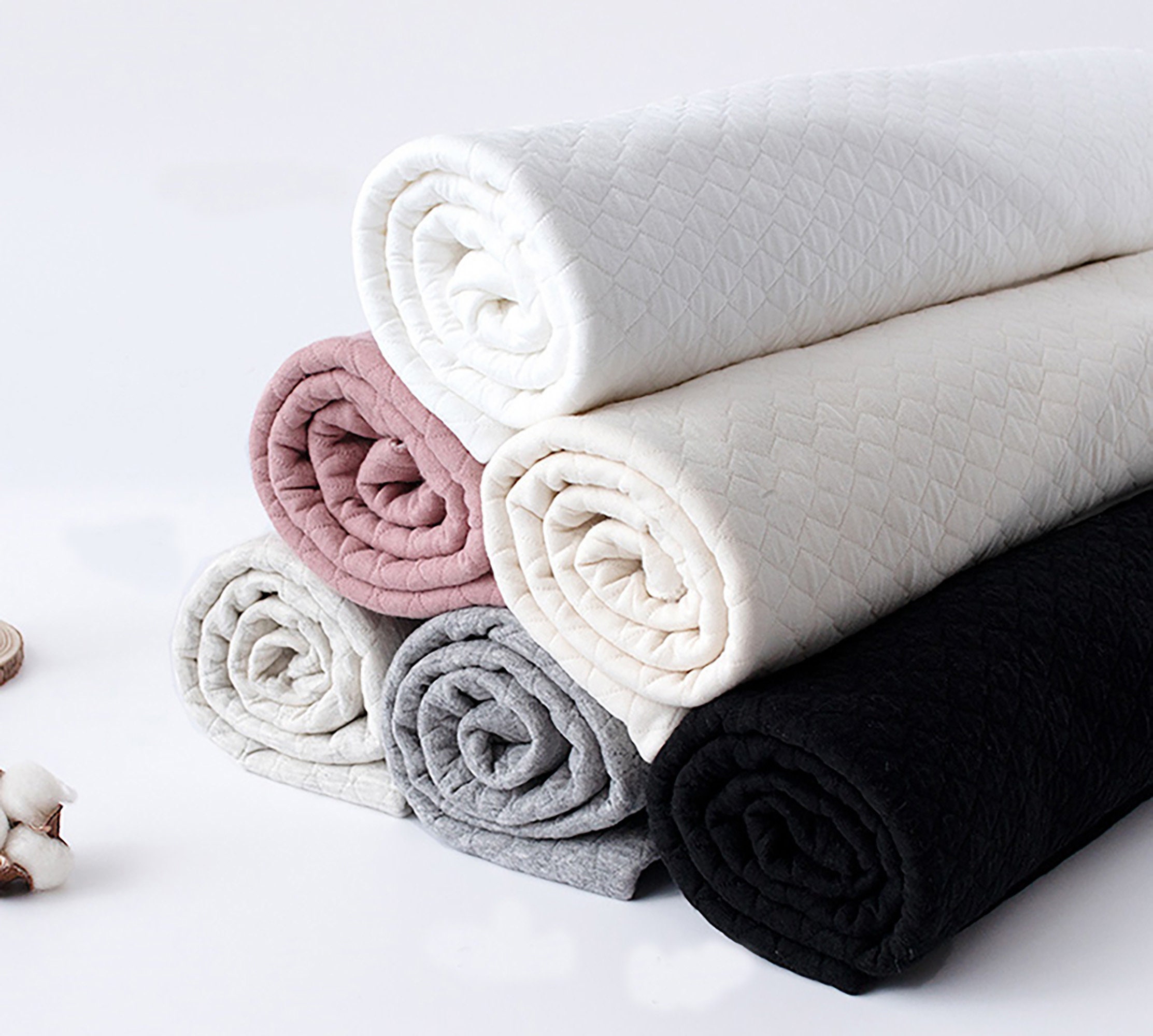 Cloud | Quilted Cotton Knit by the Yard 6 Colors Made in Korea Cotton ...