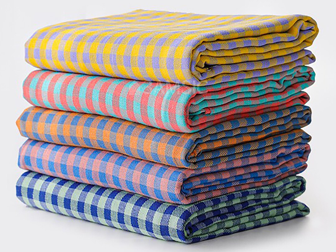 Moly Mix Check | Poly Cotton by the Yard 5 Colors Made in Korea Yarn ...