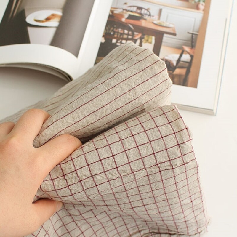 Checked Linen Fabric - Etsy