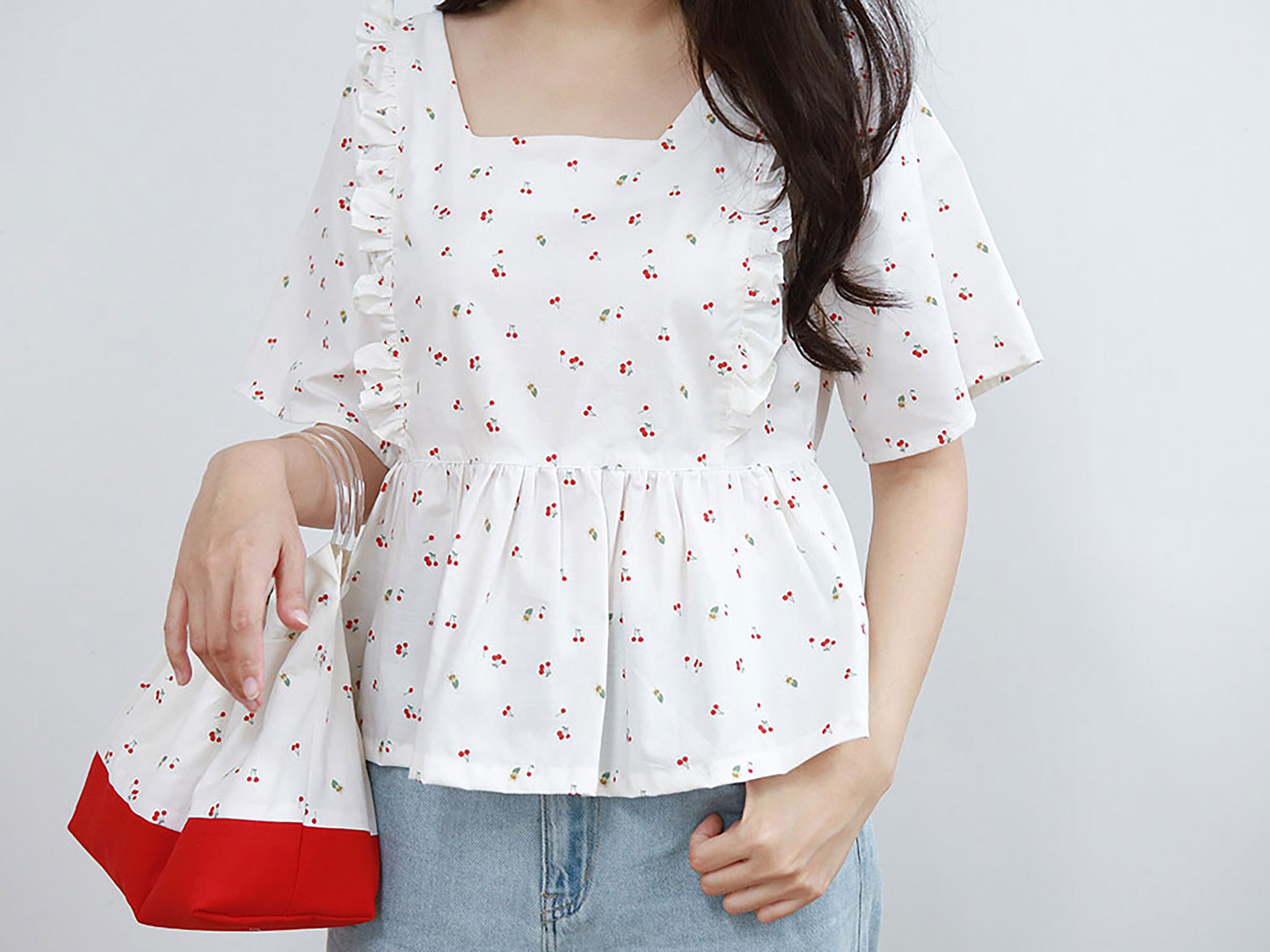 Cherry Bon Bon Organic Cotton by the Yard 2 Colors Made in - Etsy