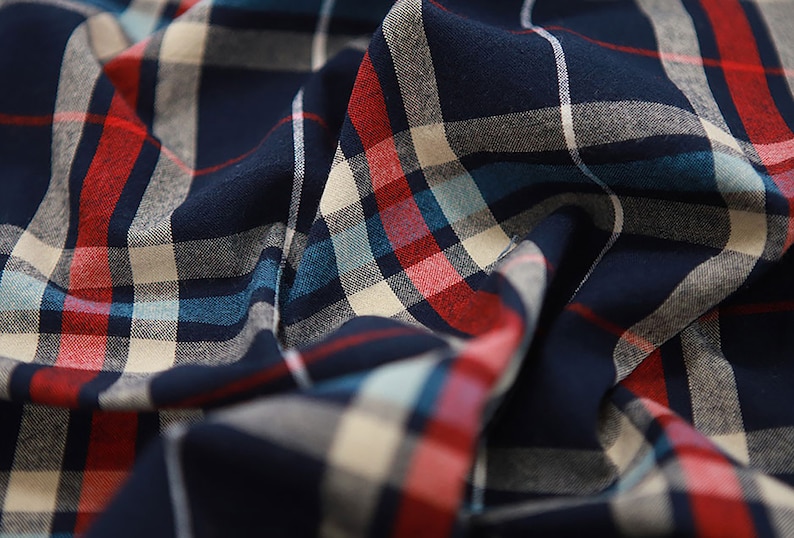 Royal Navy Check Washed Cotton by the Yard Made in Korea - Etsy