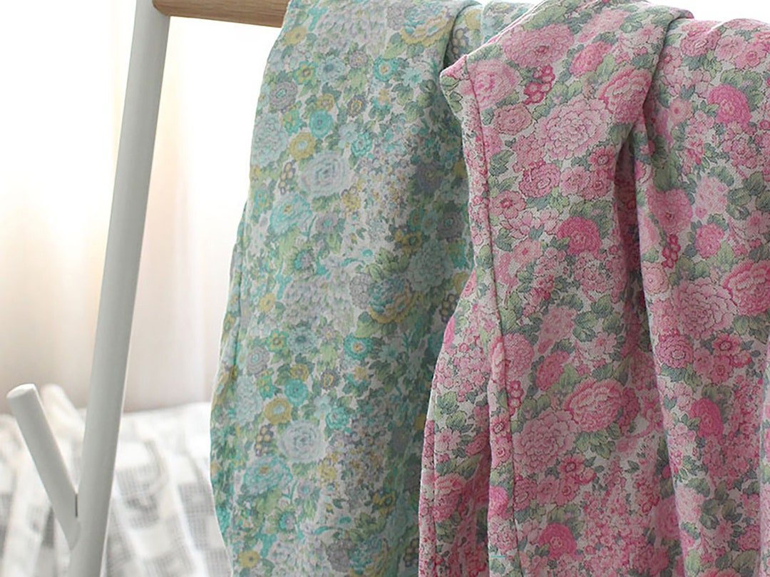 Lastar Flower | Floral Cotton Gauze by the Yard, Flower Printed Double ...