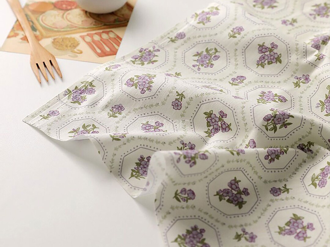 Demure | Floral Cotton by the Yard Made in Korea Soft Plain Weave ...