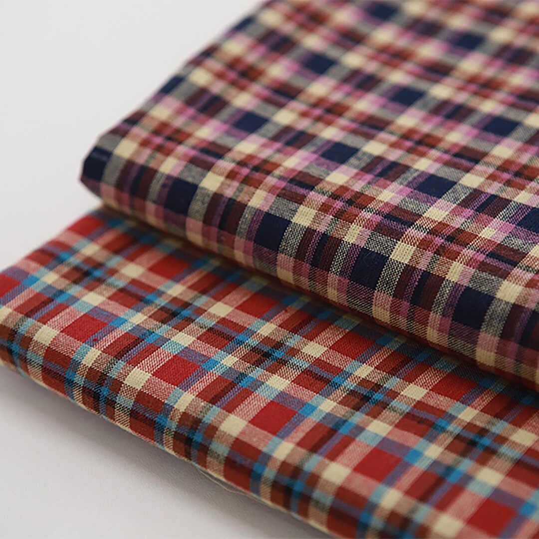 Retro Small Check | Washed Cotton by the Yard Made in Korea 2 Colors ...