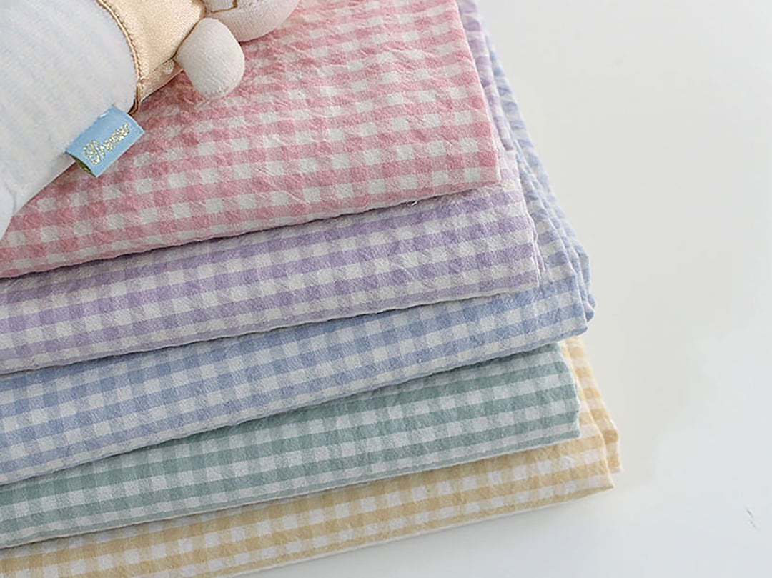 5mm Gingham | Cotton Gingham Fabric by the Yard 5 Colors Made in Korea ...