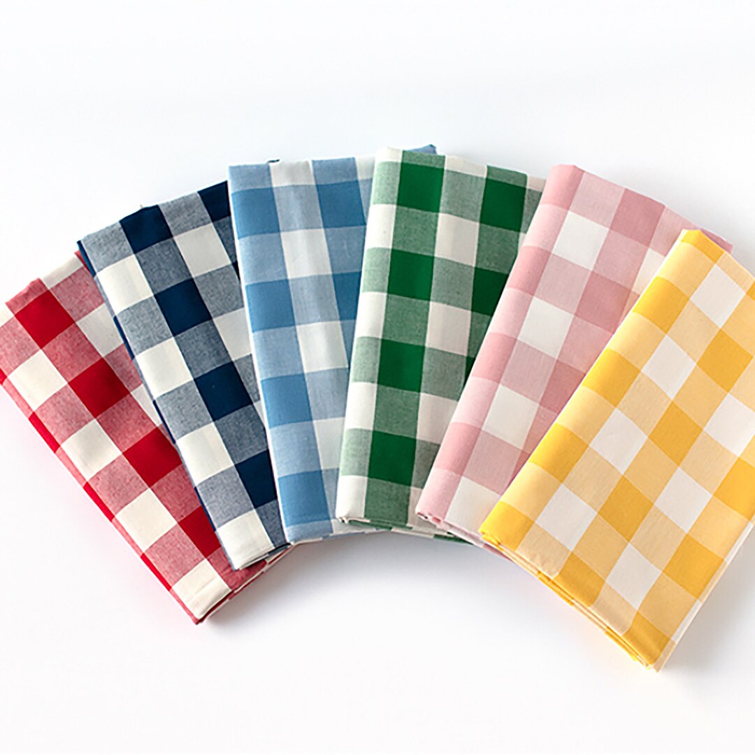 3cm Retro Gingham Check Cotton by the Yard 6 Colors Made in - Etsy