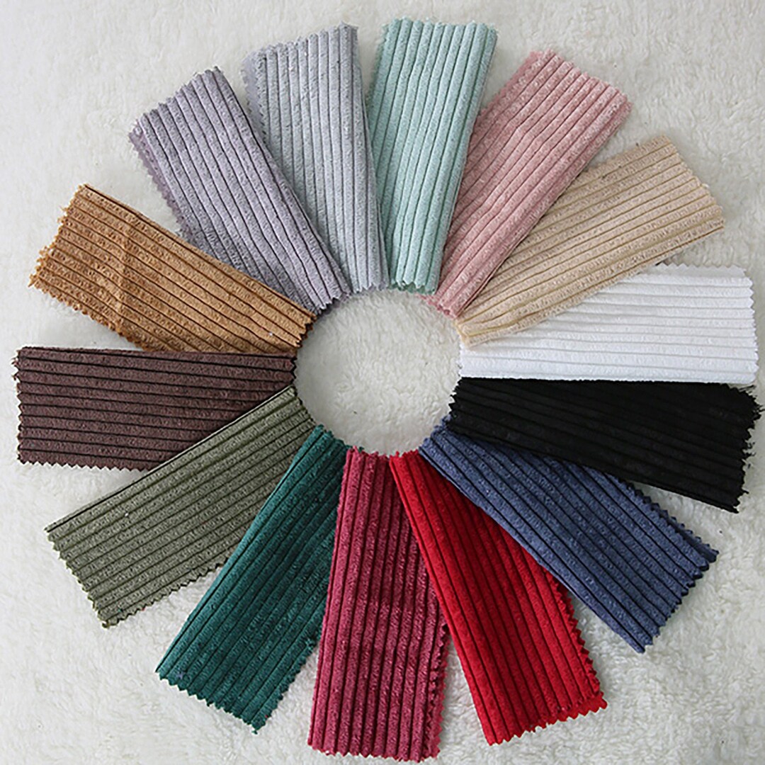 14 Colors 4.5 Wale Corduroy Fabric by the Yard Polyester Vintage Fabric ...