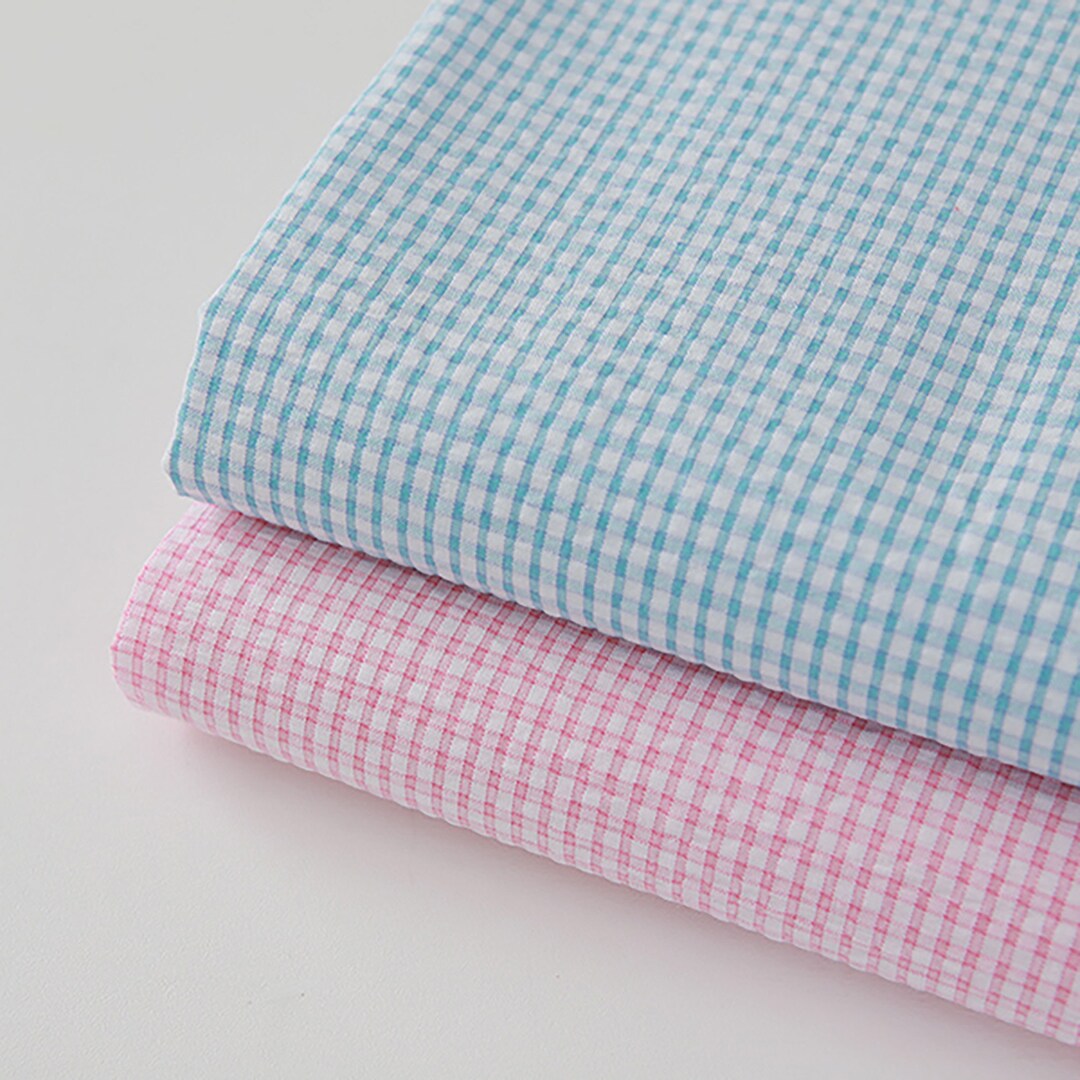 Mini Chou - Check Pattern Seersucker, Yarn Dyed Cotton Fabric by the ...