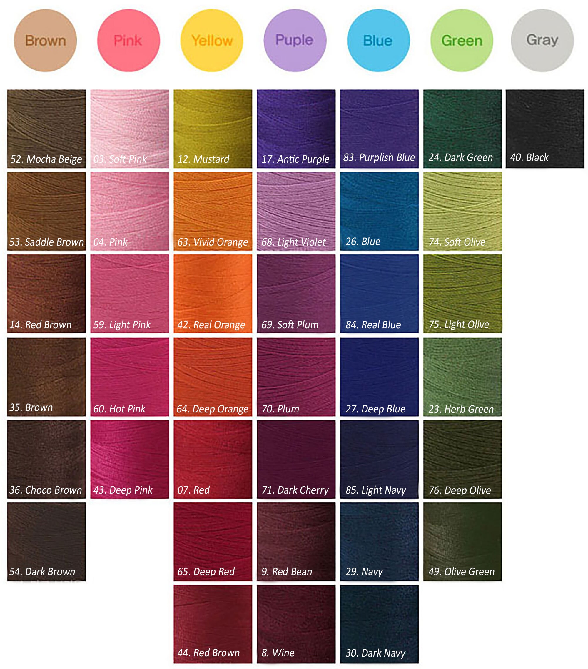 No. 46-90 of 90 colors 45s/2 Prime Sewing Thread Polyester and | Etsy