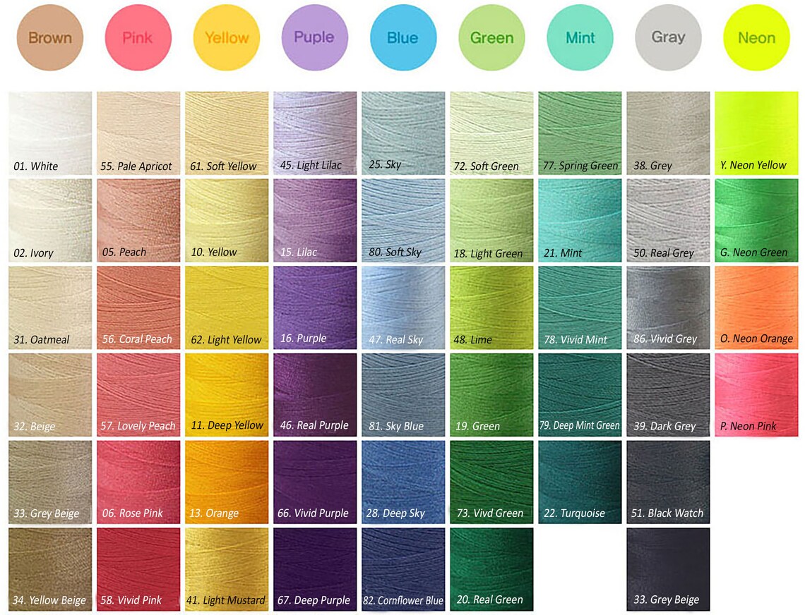 No. 46-90 of 90 Colors 45s/2 Prime Sewing Thread Polyester and Nylon in ...