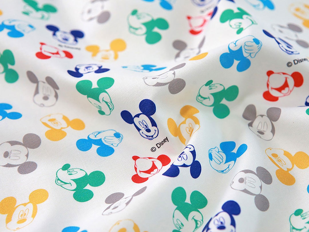 Mickey Mouse Ink Disney Cotton by the Yard Made in Korea Premium Fabric ...
