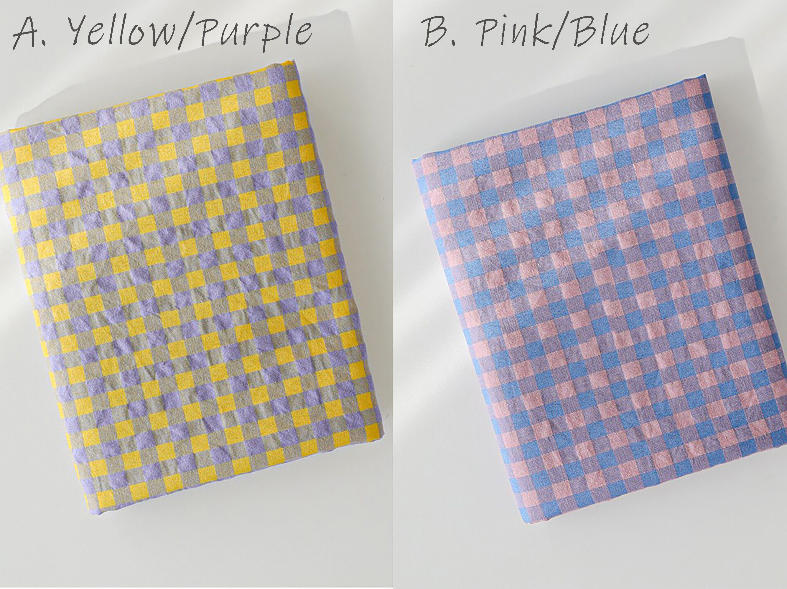 Holy Moly Mix Check, Poly Cotton by the Yard, 8 Colors, Made in Korea ...